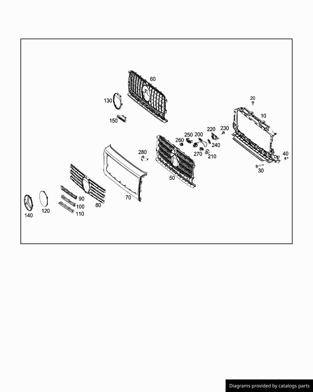 Mercedes Benz Frame, Radiator Grille A4638885100 - LLLParts