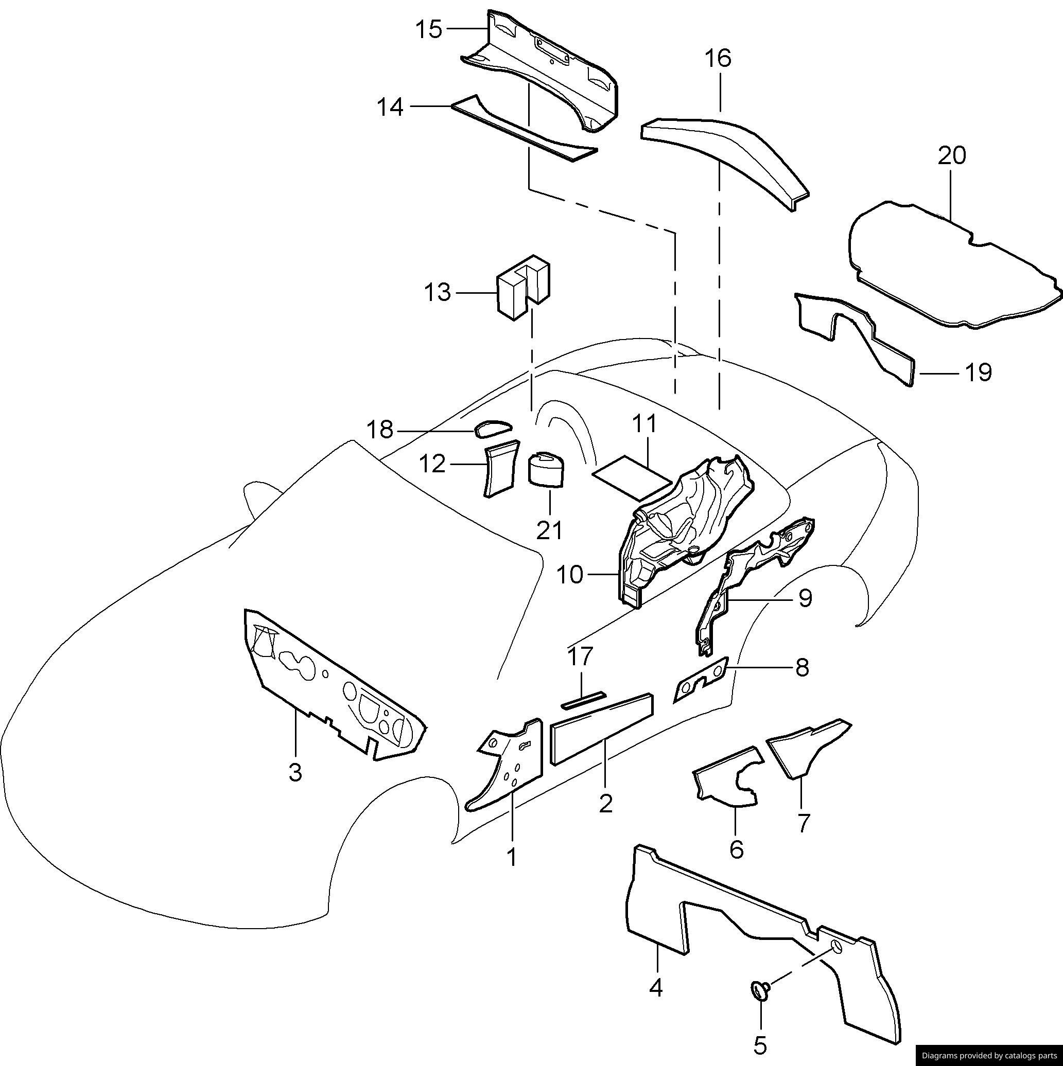 Porsche Sound Absorber 98755666302 - LLLParts