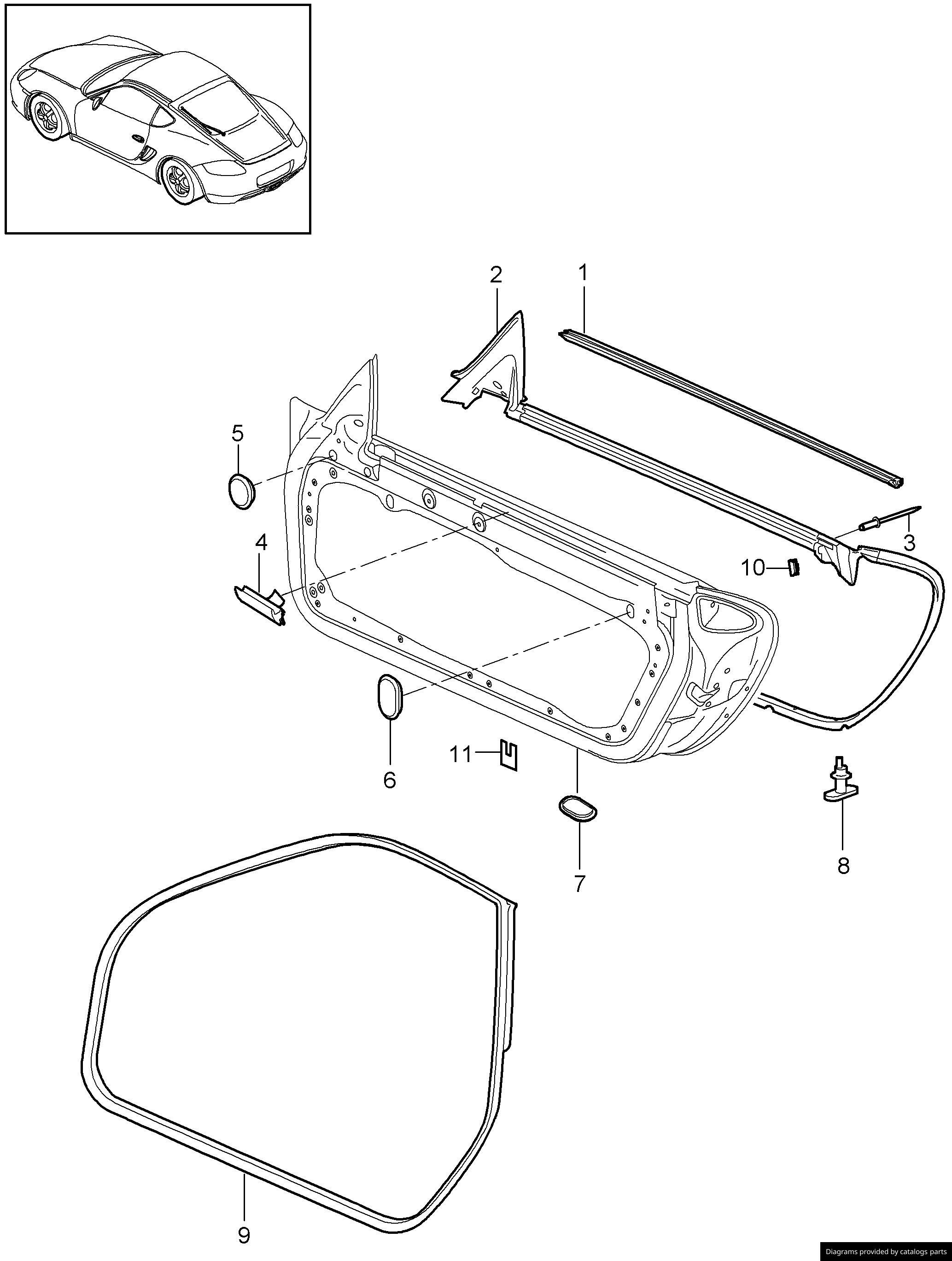 Porsche Door Seal 98753707504 - LLLParts