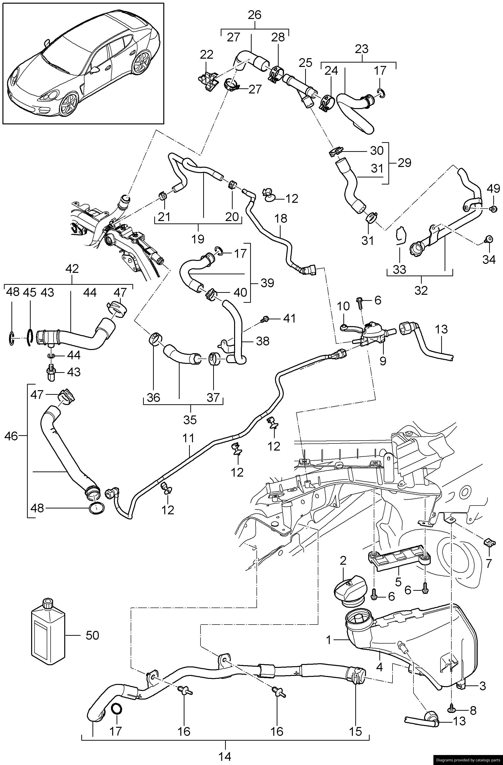 Porsche Coolant Hose 97010645160 - LLLParts
