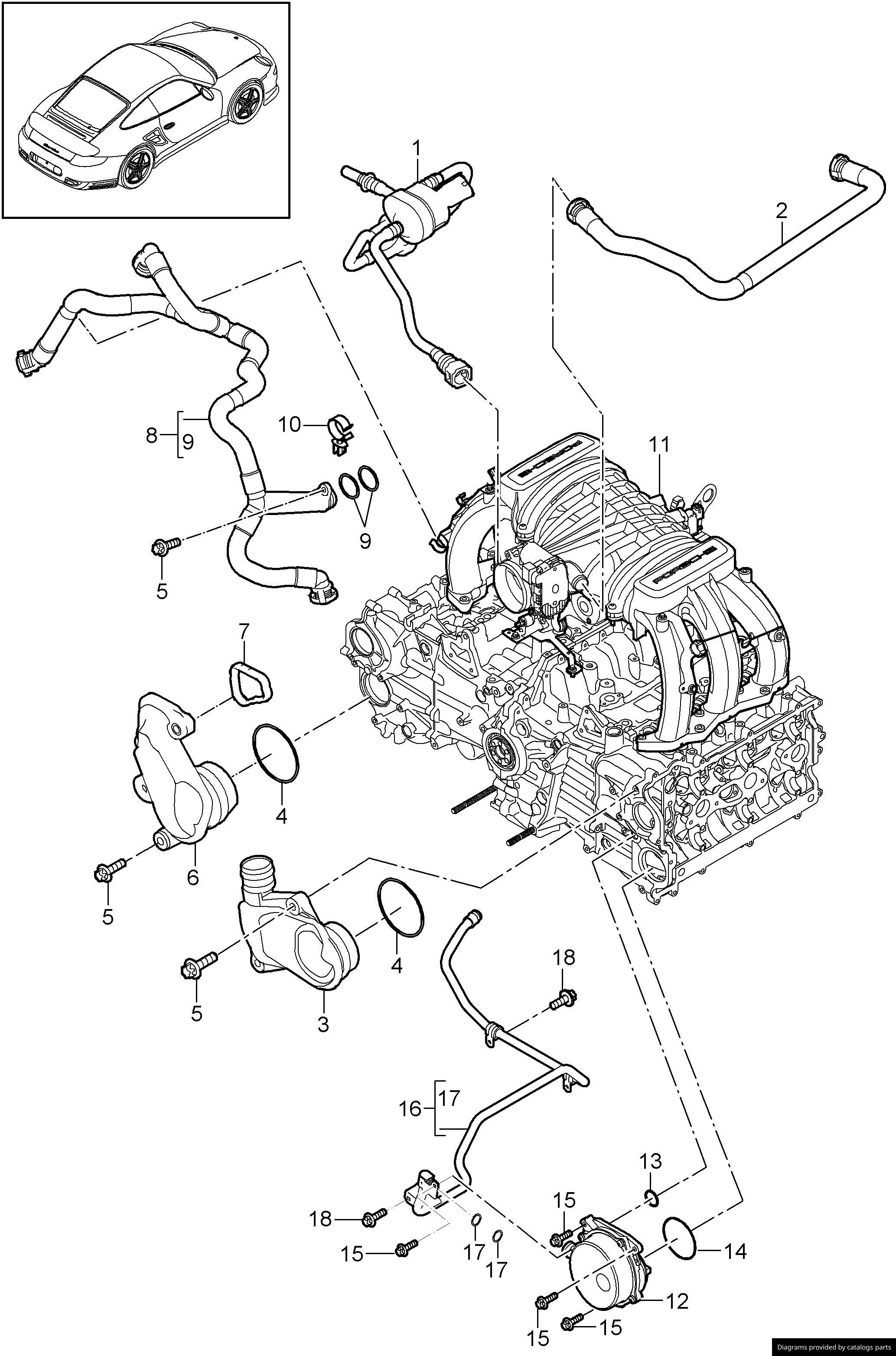 Porsche Ventilation Pipe 9A110754074 - LLLParts