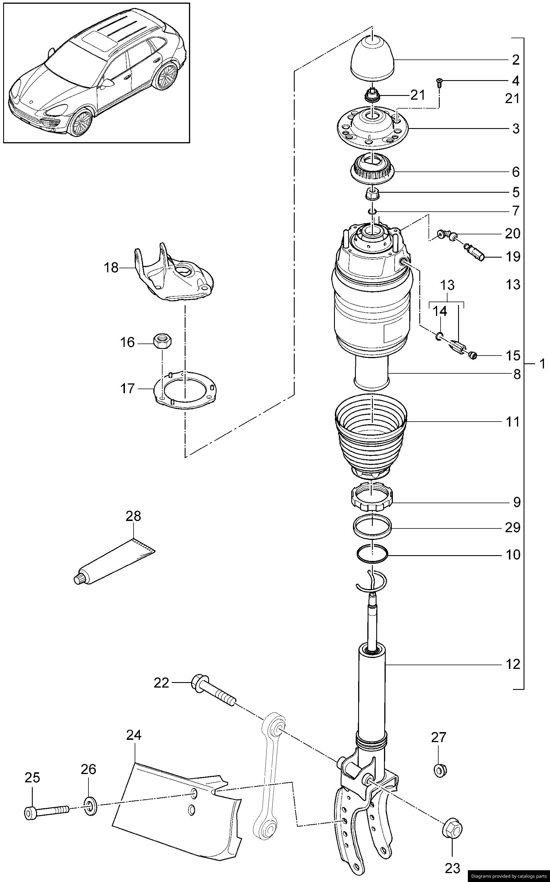 Porsche Air Spring 95834305130 - LLLParts