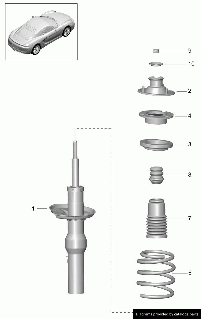 Porsche Spring Bush 98133350401 - LLLParts