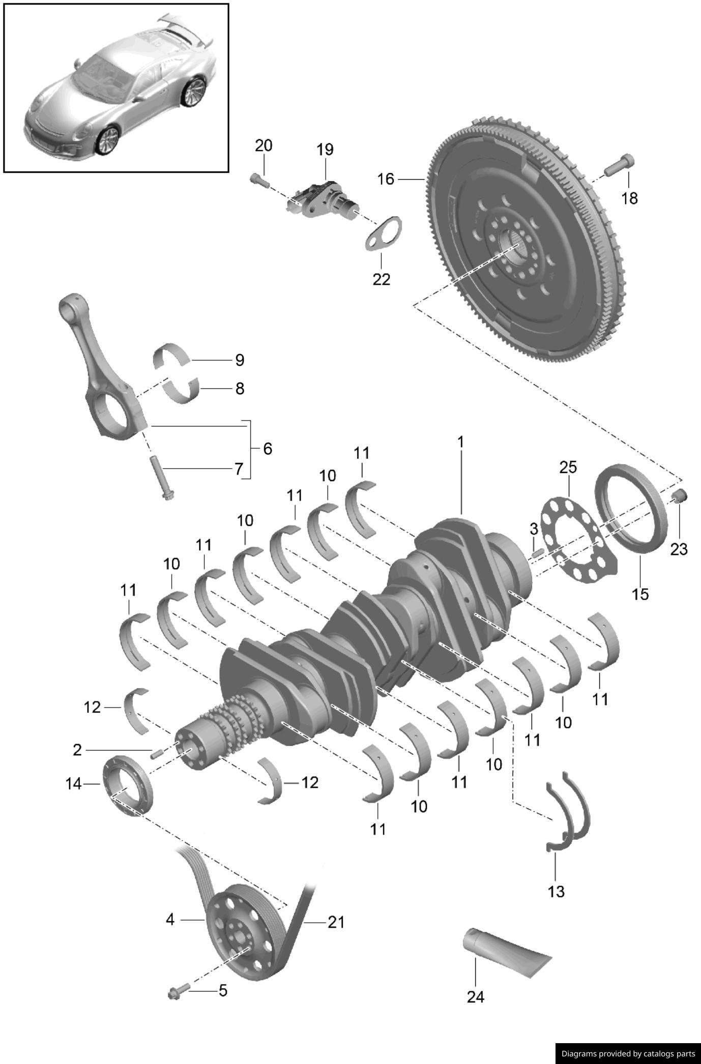 Porsche Crankshaft Bearing 9A110107392 - LLLParts