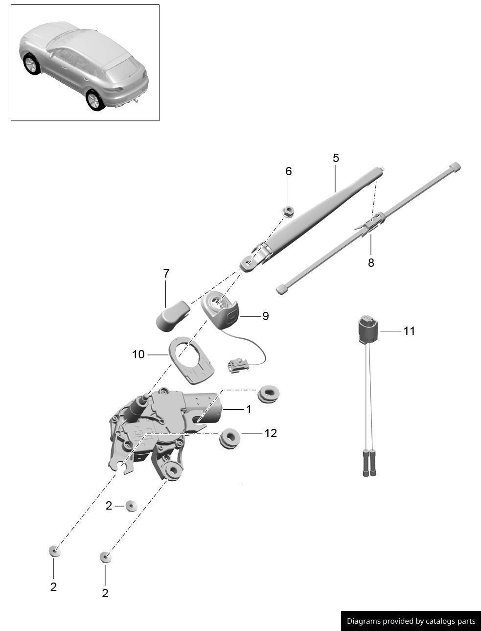 Porsche Wiper Motor 95B955711 - LLLParts