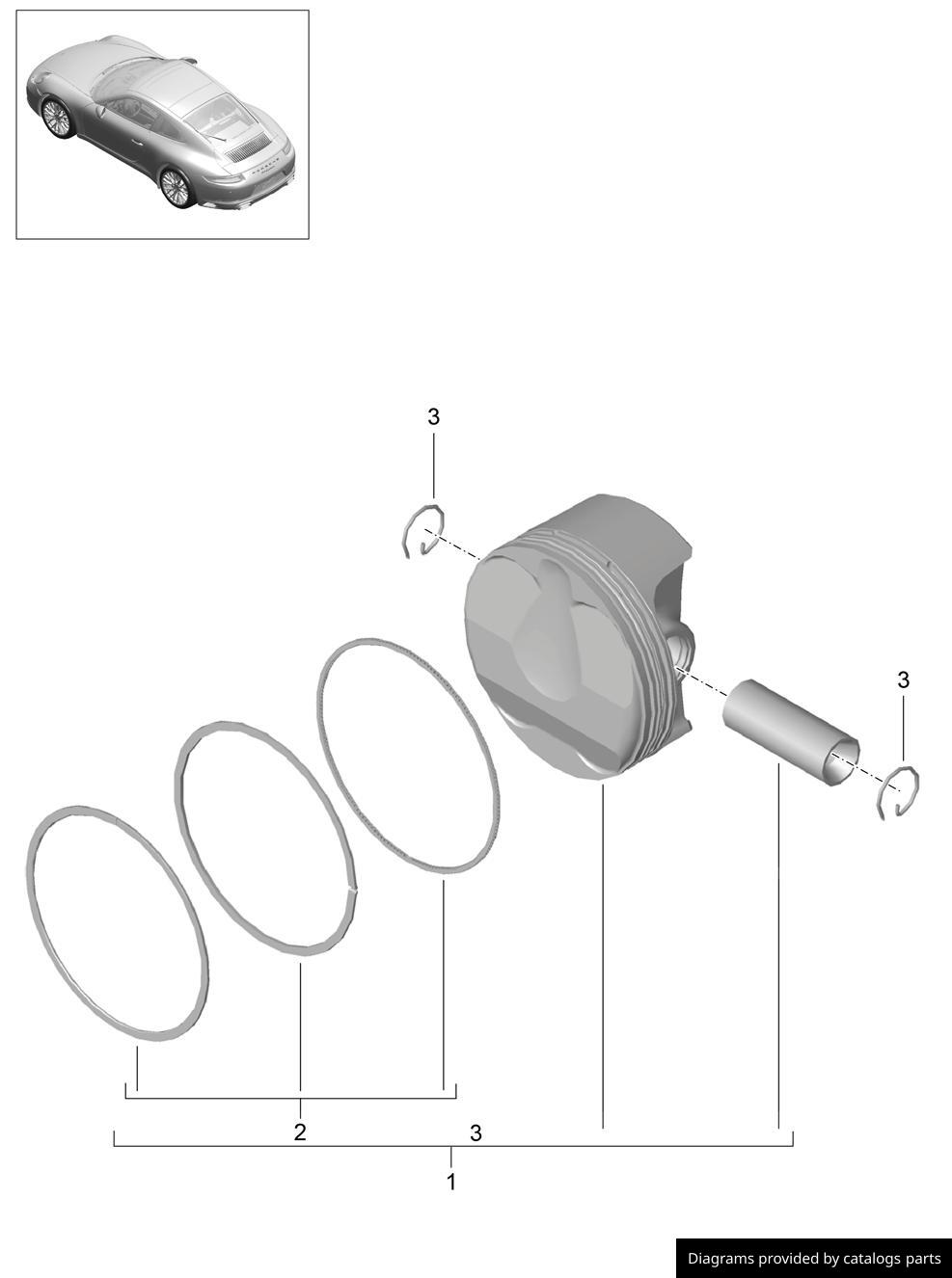 Porsche Piston 9A210393000 - LLLParts