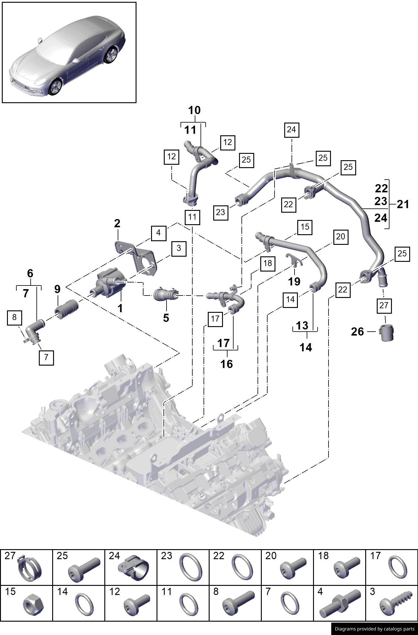 Porsche Coolant Pipe PAB121071 - LLLParts