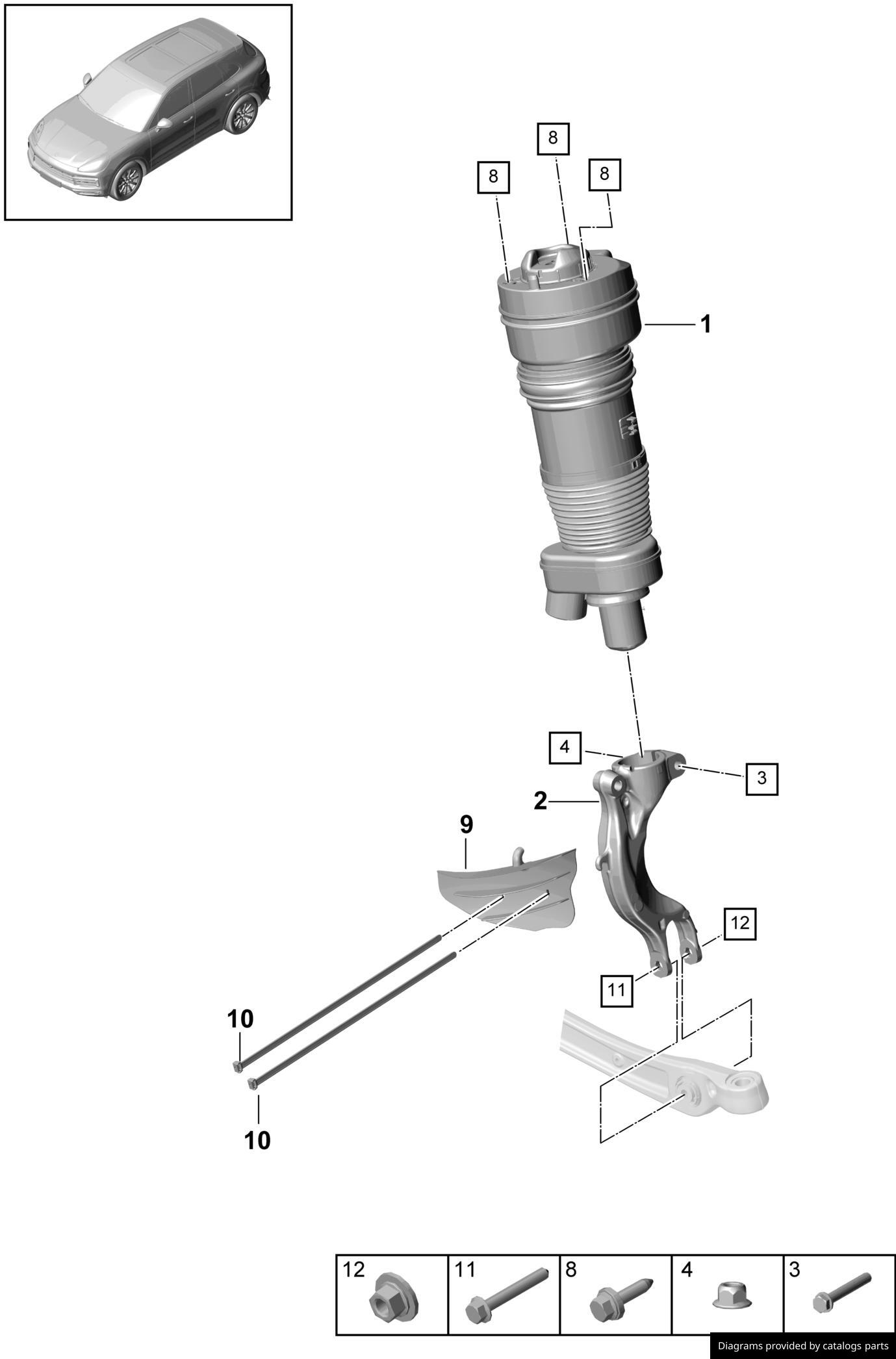 Porsche Air Spring 9Y0616039C - LLLParts