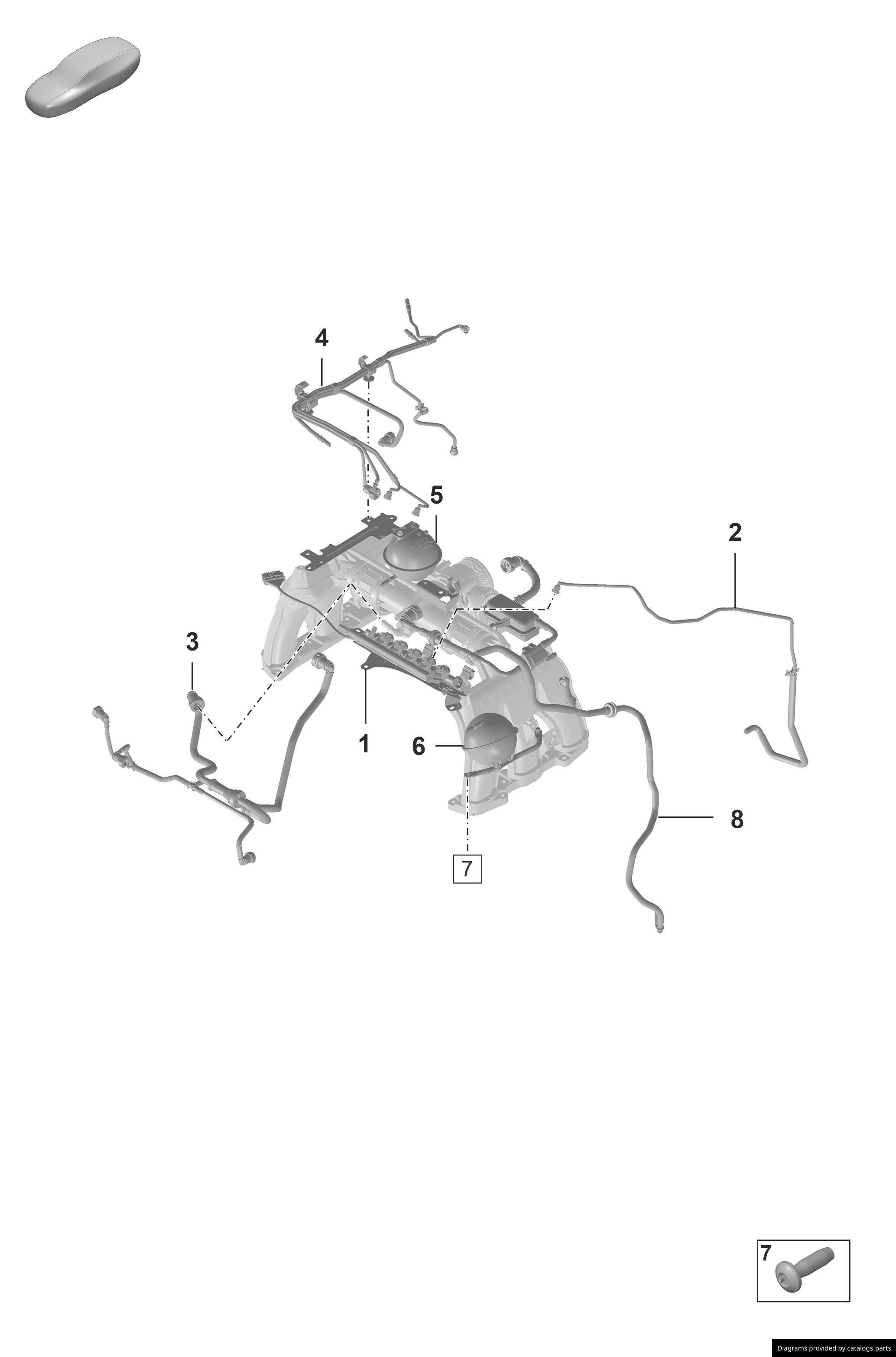 Porsche Vacuum Line 0PB129632F - LLLParts