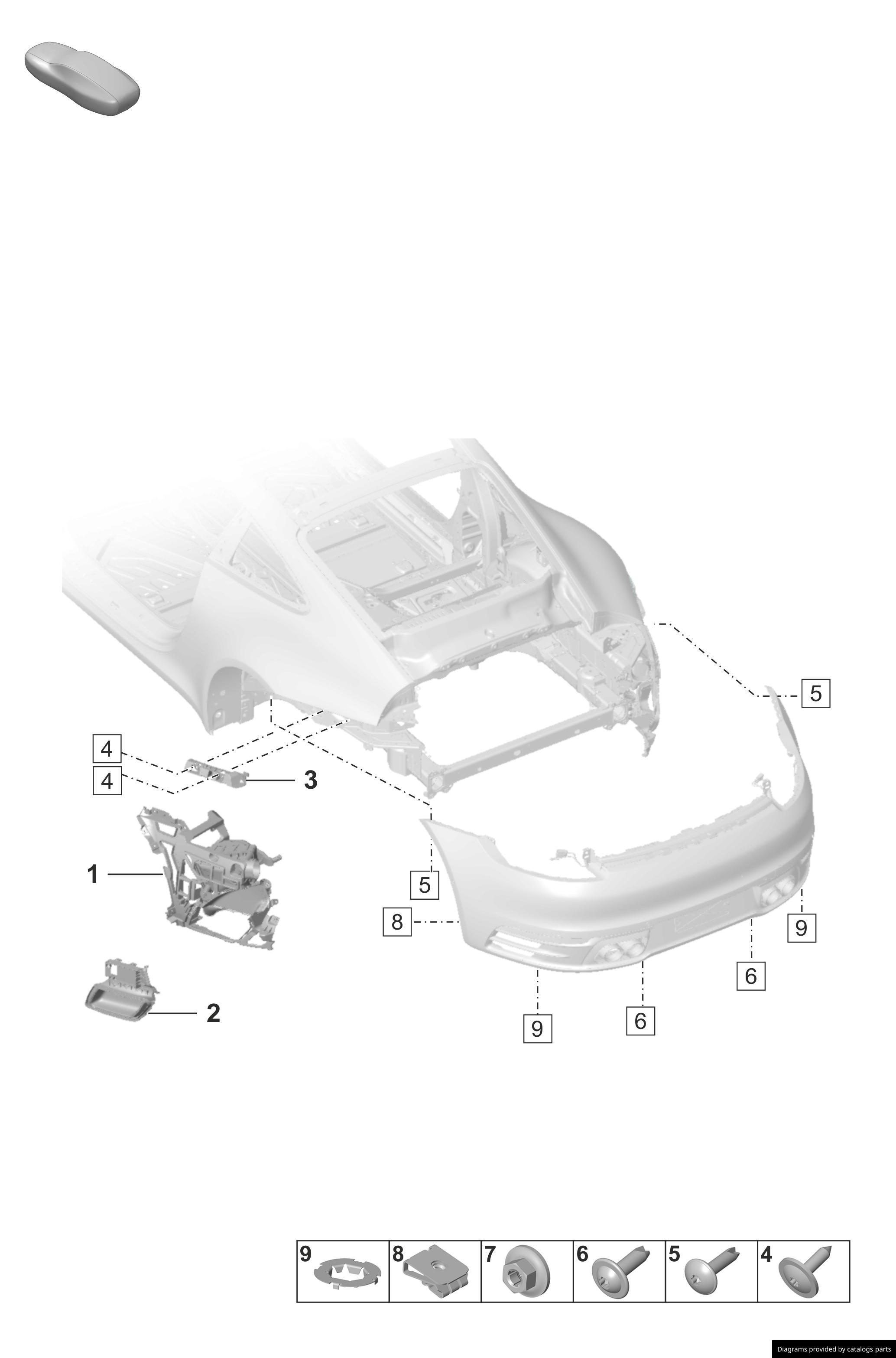 Porsche Retainer For Bumper 992807886B - LLLParts