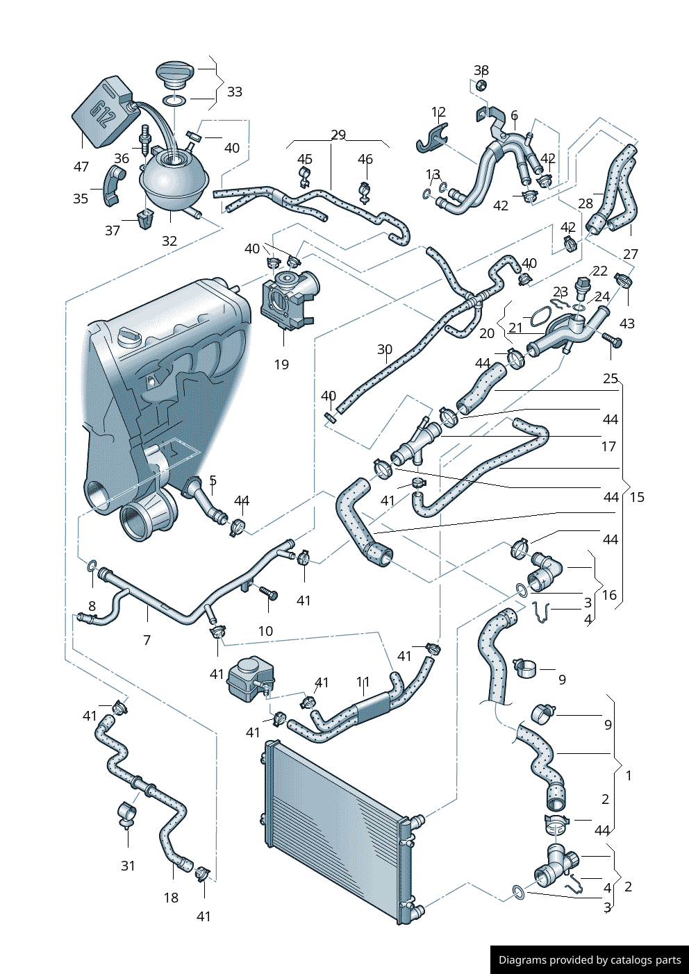 Seat Coolant Hose 6J0121447H - LLLParts