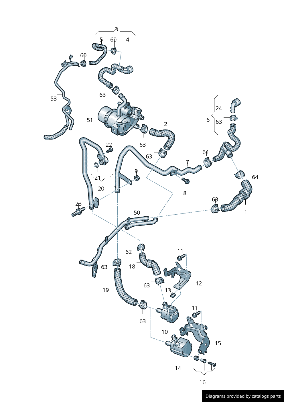Volkswagen / Skoda Coolant Hose 2K0122447K - LLLParts