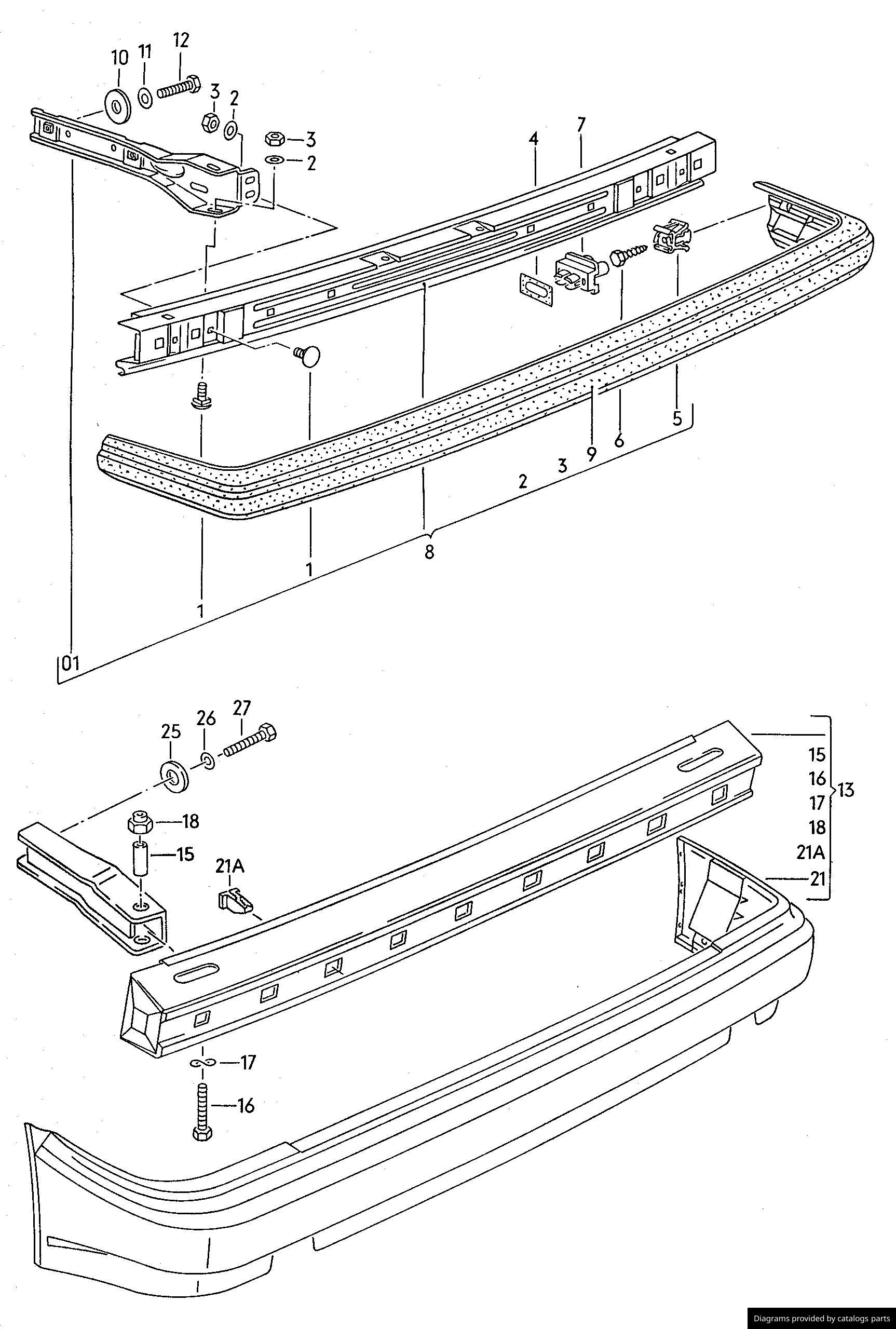 Volkswagen Bumper Carrier 155807313A - LLLParts
