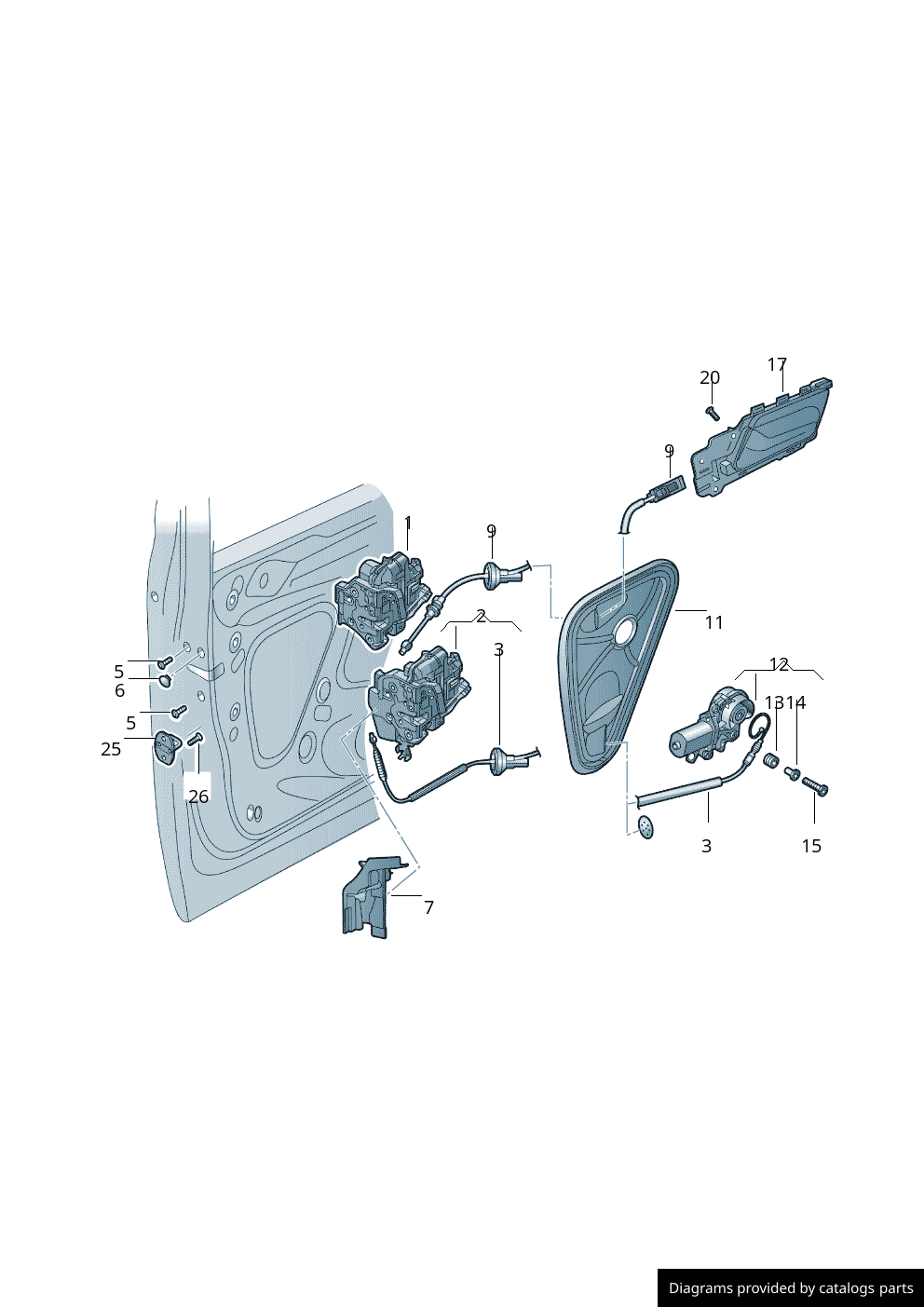 Volkswagen Door Lock 3EB839015 - LLLParts