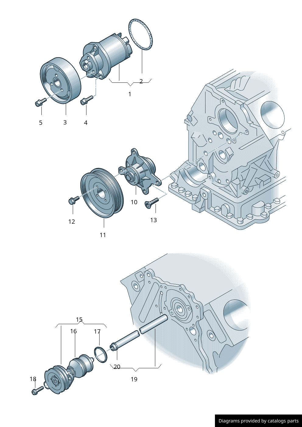 Volkswagen Coolant Pump With Sealing Ring 07Z121011 - LLLParts