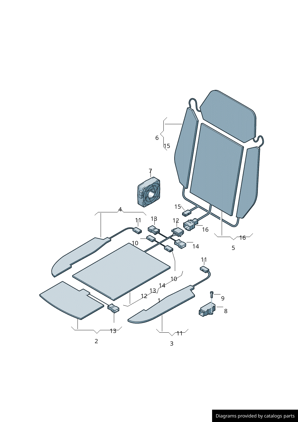 Volkswagen Heating Element For Seat Depth Extension 3D0963555AA - LLLParts