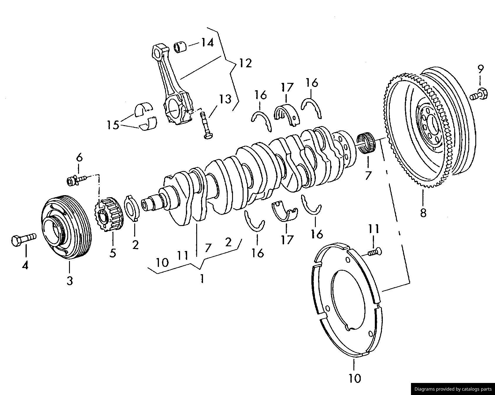 Volkswagen Ribbed Belt Pulley With Vibration Damper 065105251A - LLLParts