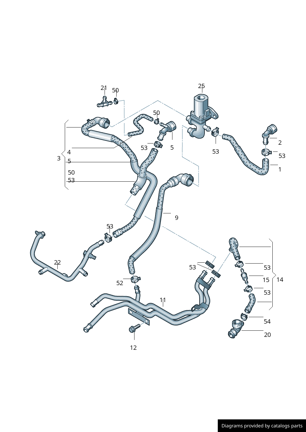 Volkswagen Coolant Hose 1T0121073M - LLLParts