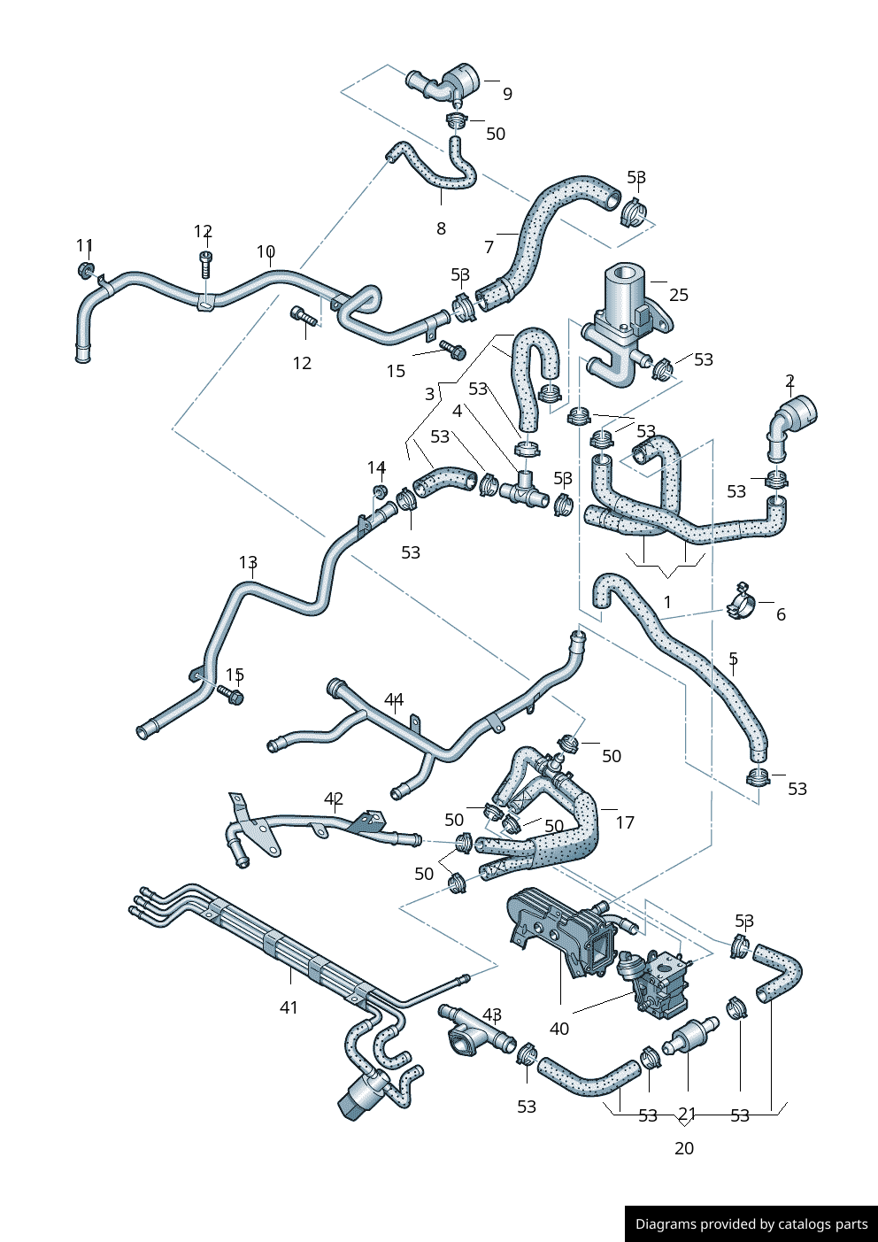 Volkswagen Coolant Hose 1T0122073AN - LLLParts