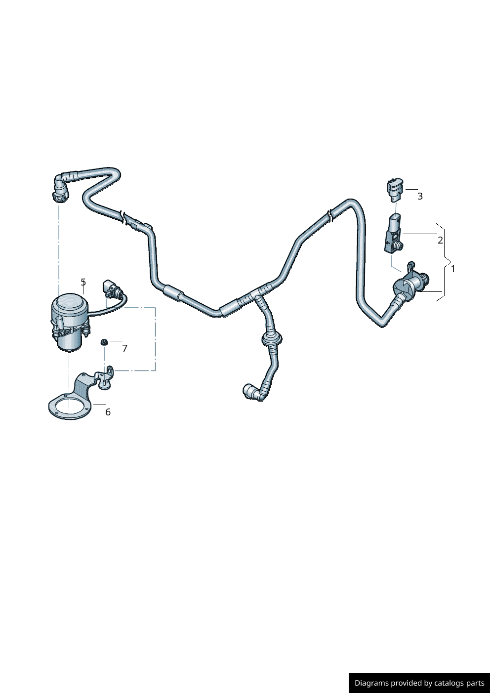 Volkswagen Vacuum Pipe WithNon-Return Valve 5QM612041F - LLLParts
