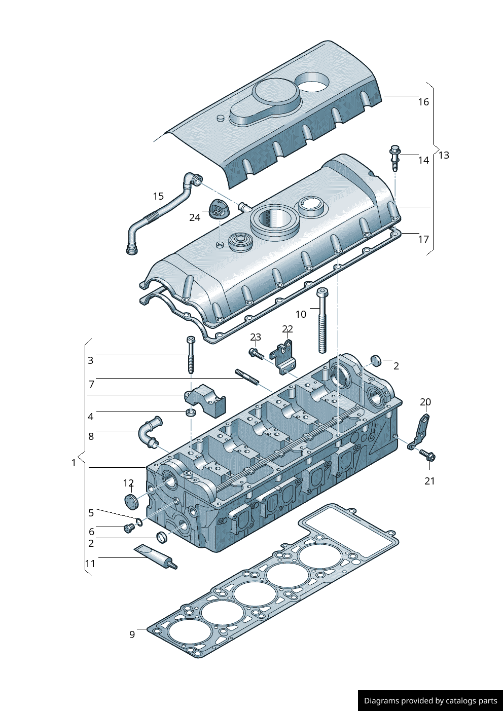 Volkswagen Cylinder Head Cover 070103469B - LLLParts