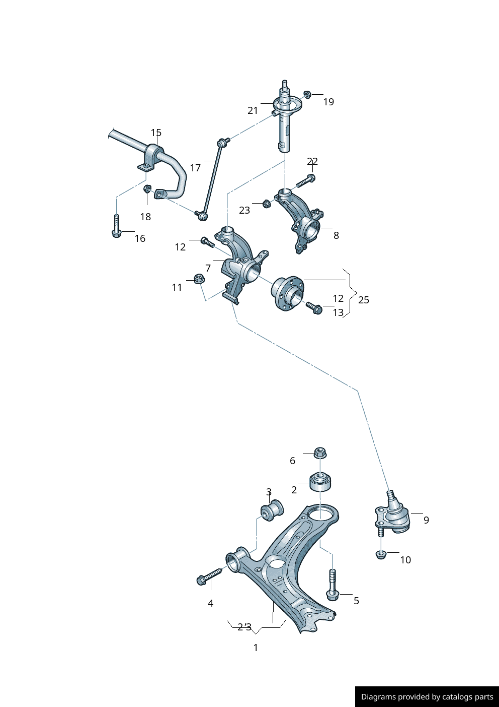 Volkswagen Stabilizer, Complete 561411303 - LLLParts