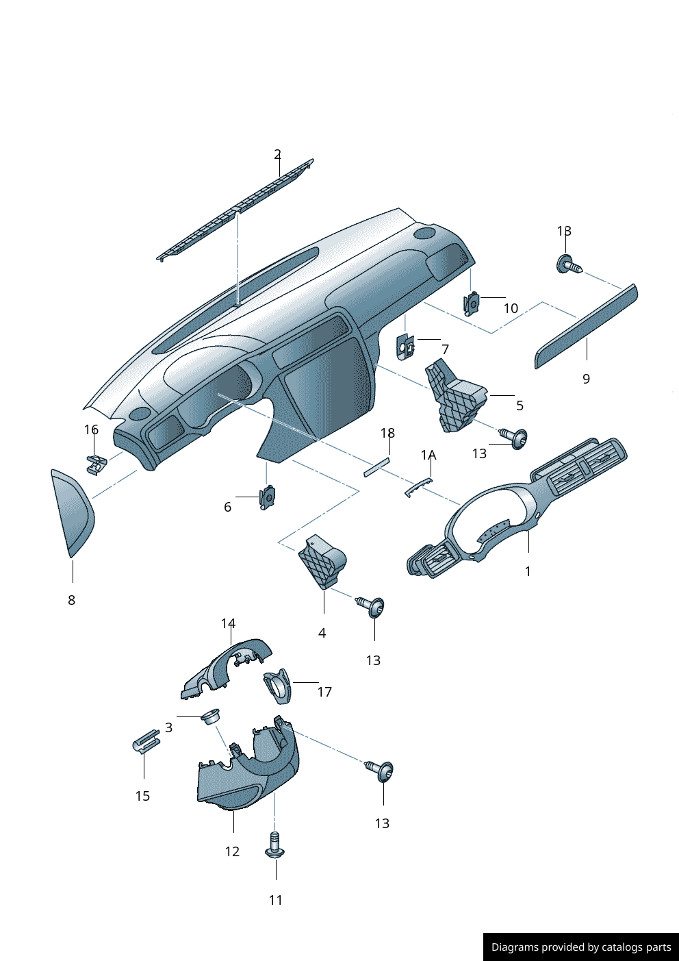 Volkswagen Cyclone (Grey) 5C8858529AAM9 - LLLParts