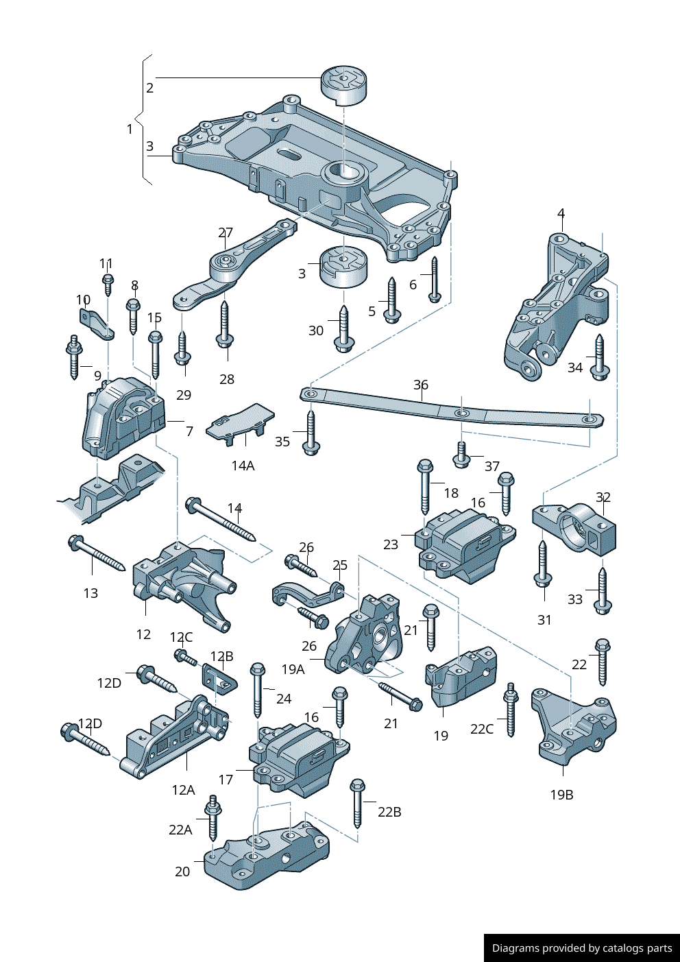 Volkswagen Pendulum Support 1K0199855BJ - LLLParts