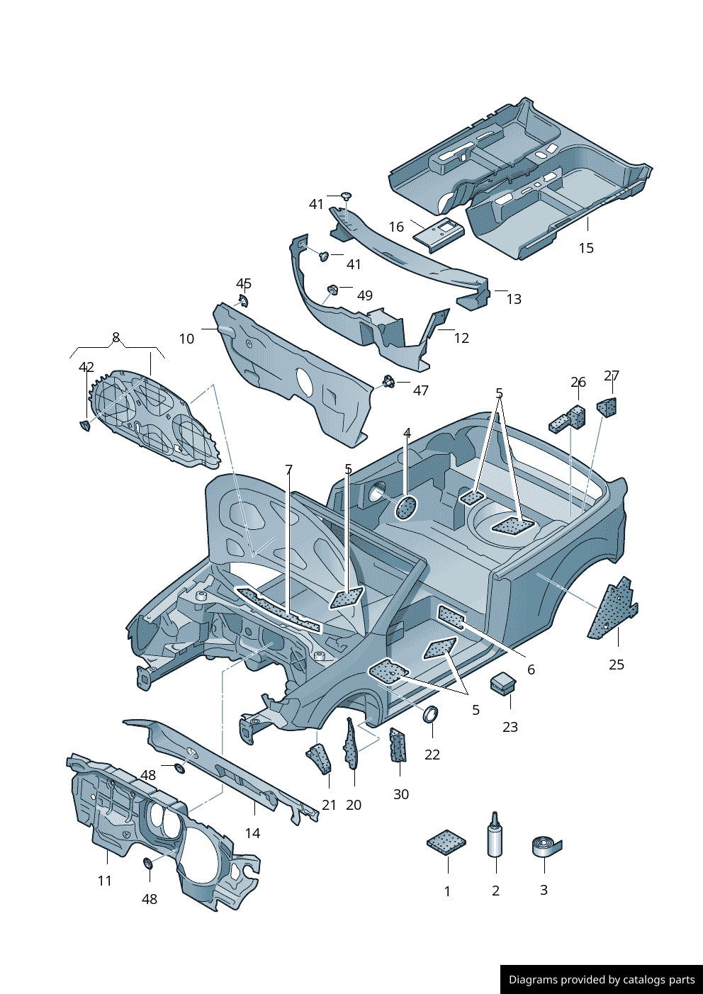 Volkswagen Insulation For Floor 5K7863919 - LLLParts