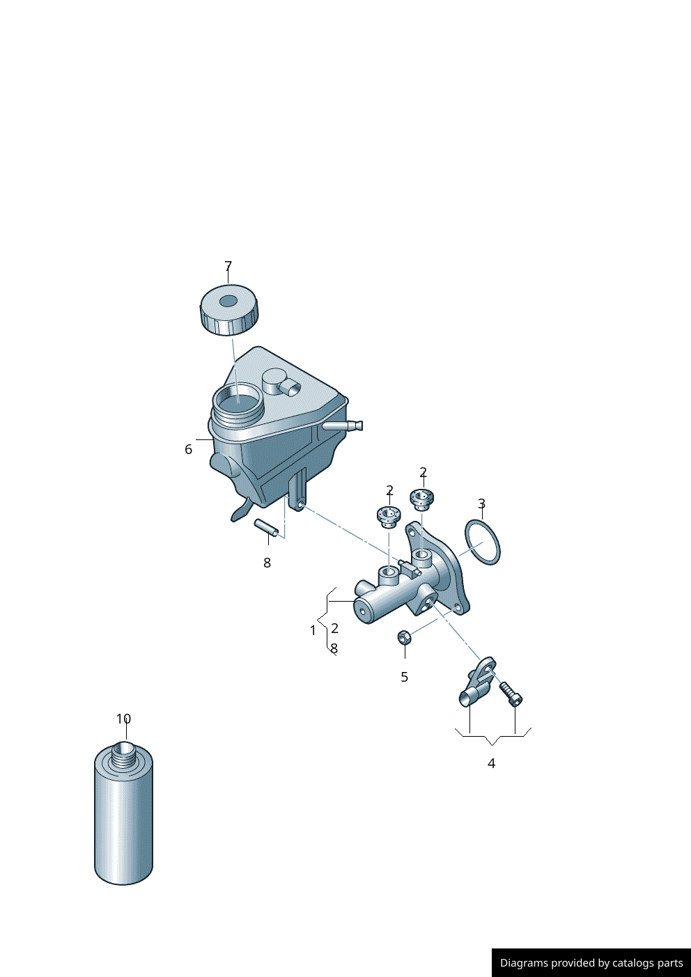Volkswagen Reservoir ForBrake Fluid 2H0611303A - LLLParts
