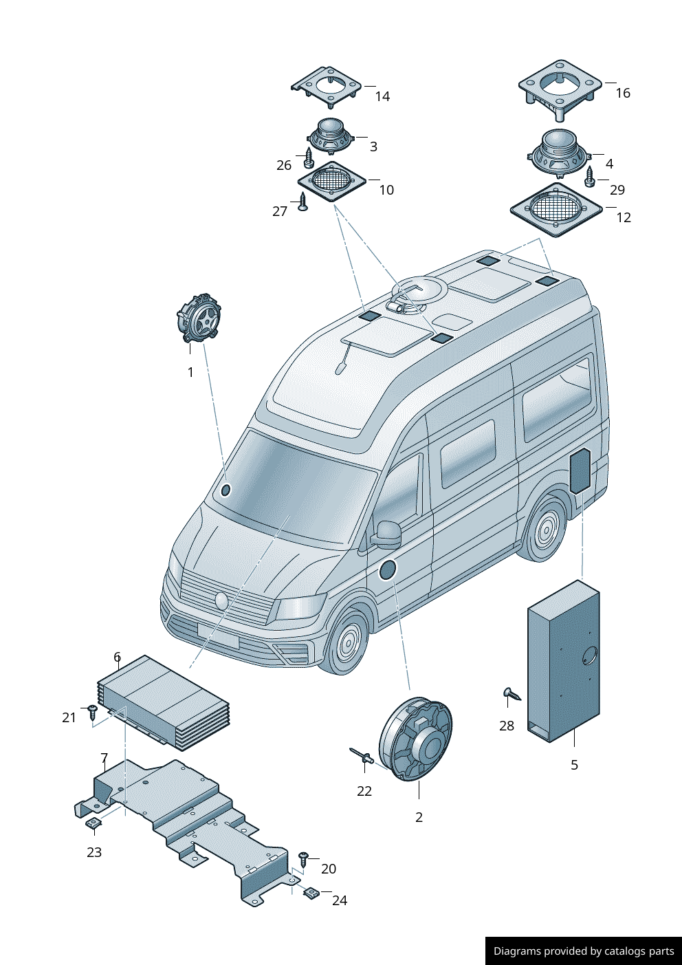 Volkswagen Amplifier For Sound System 7C4035223 - LLLParts