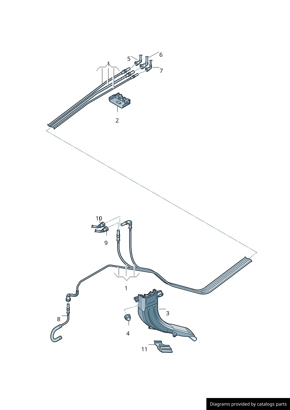 Volkswagen 1 Set Of Fuel Lines 3QF200059G - LLLParts