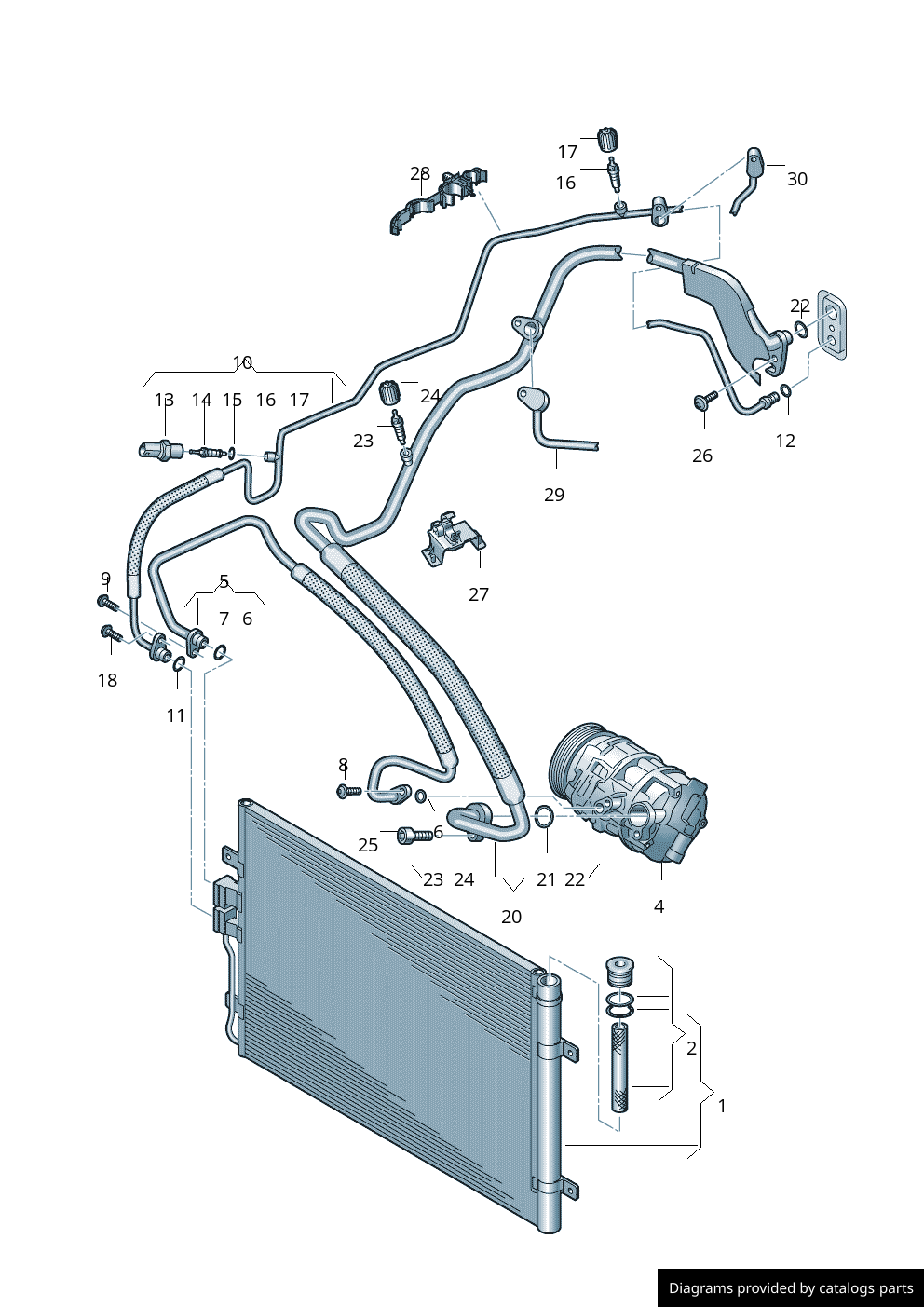 Volkswagen Refrigerant Line 3QF816721 - LLLParts