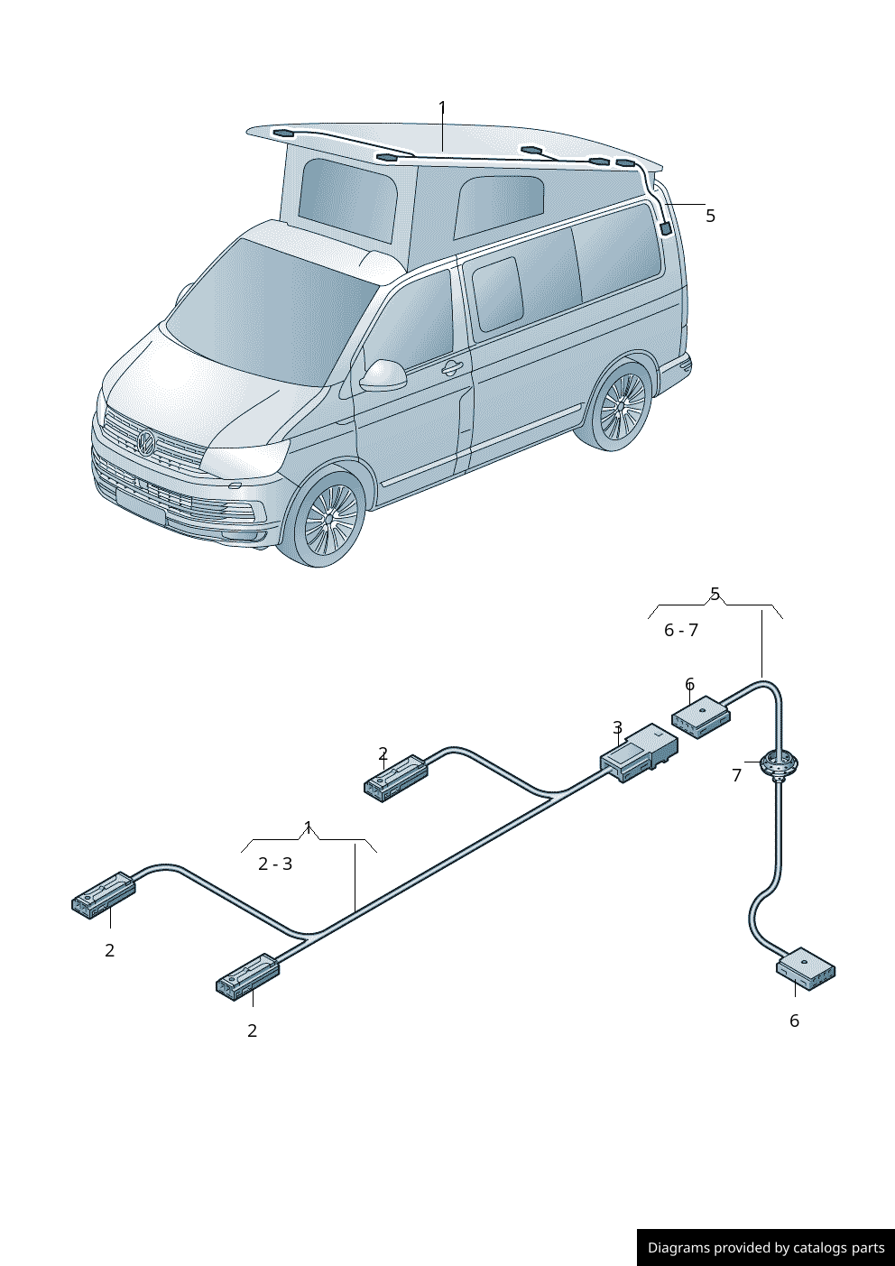Volkswagen Roof Wiring Harness 7E0971100B - LLLParts