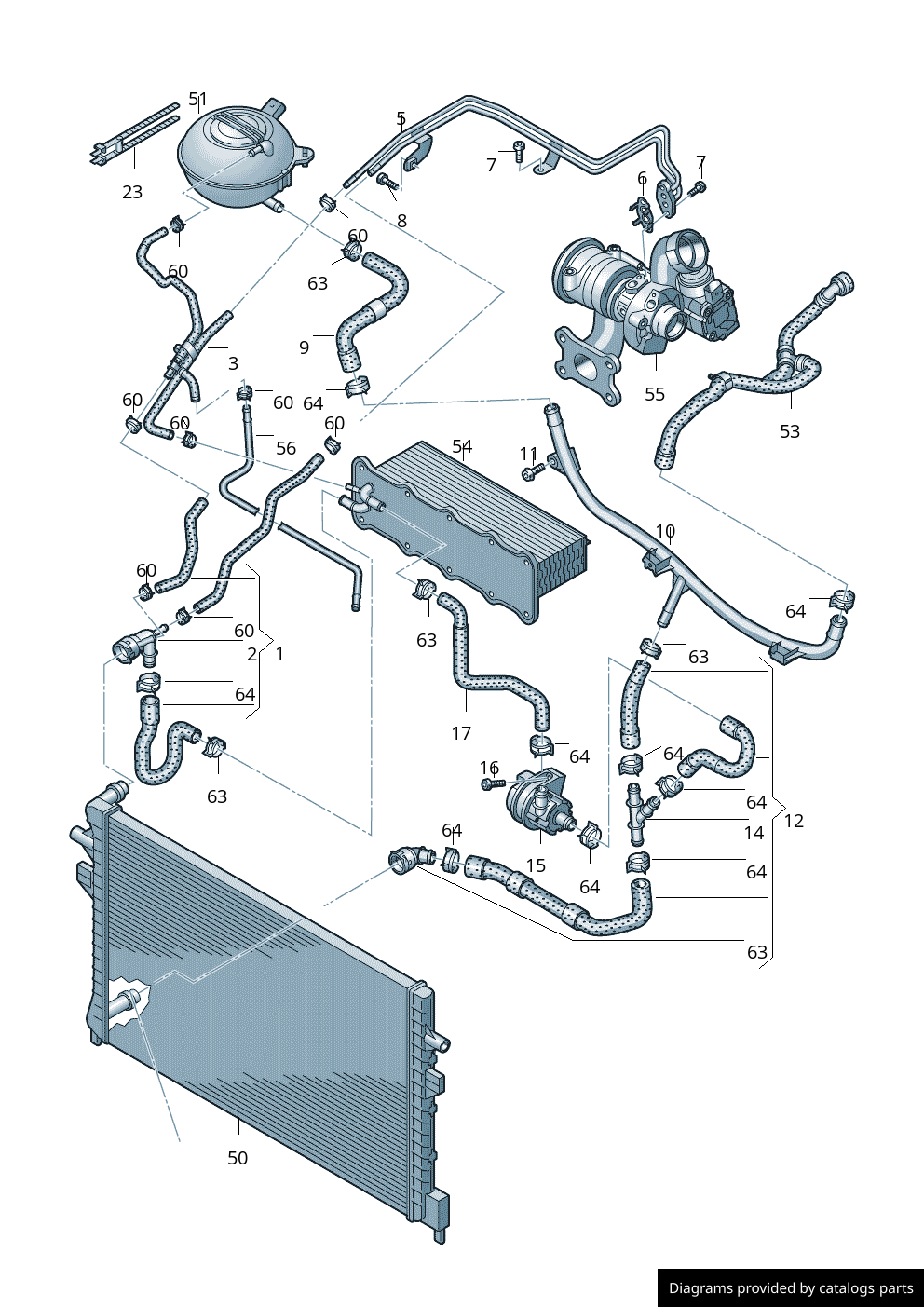 Volkswagen Coolant Hose 1K0121063AE - LLLParts