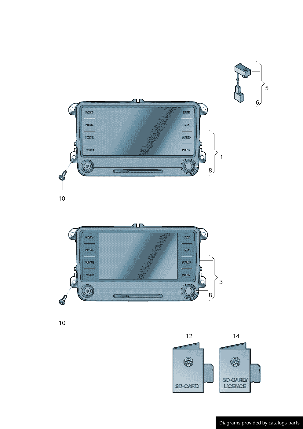 Volkswagen Display And Control PanelWith Touchscreen, Radio,Sd Card ...